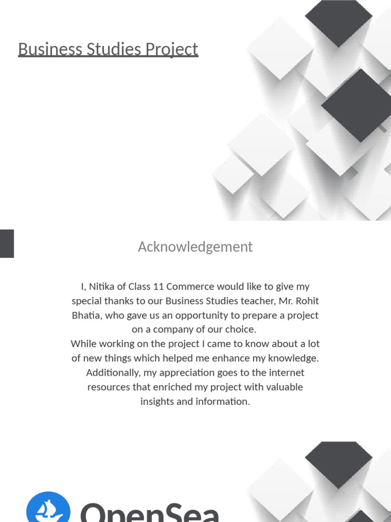 OpenSea - BST Project Class 11 | PDF