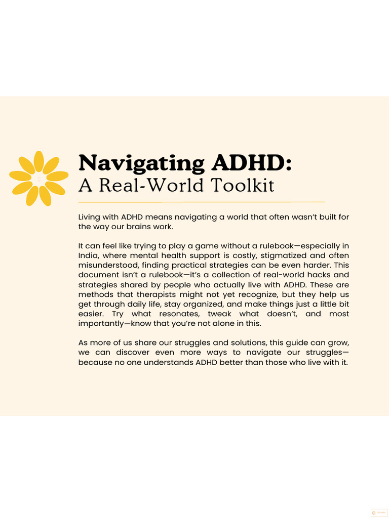 Navigating ADHD - Practical Toolkit | PDF | Attention Deficit Hyperactivity Disorder | Bracelet