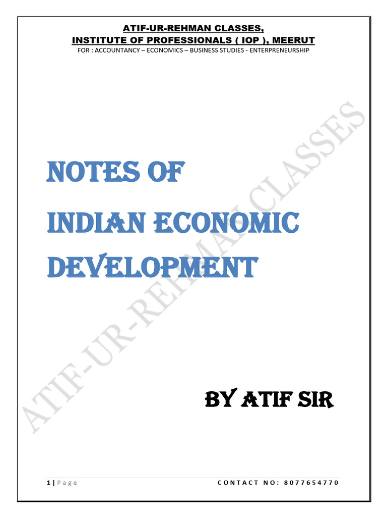 UPDATED Indian Economic development notes-converted | PDF | Agriculture ...