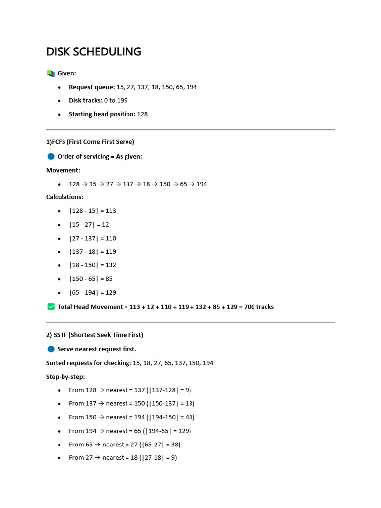 DISK SCHEDULING - Numerical | PDF | Computer Programming | Applied Mathematics