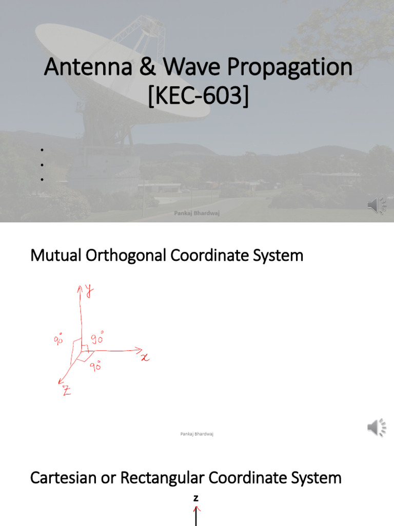 KEC603 Antenna Unit 1 Coordinate Systems | PDF | Coordinate System | Euclidean Vector