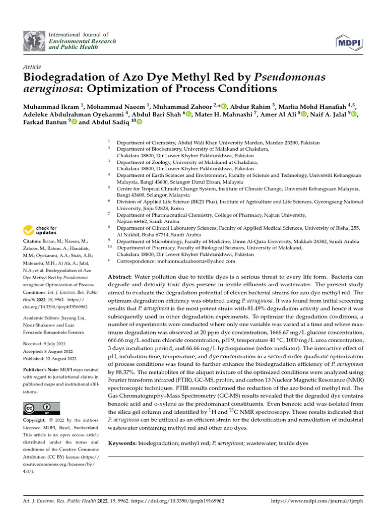 biodegradation of azo dye | PDF | Thin Layer Chromatography | Chromatography