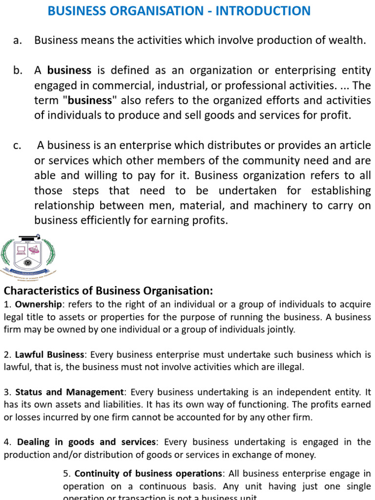 Unit 1 - Types of Business Organization | PDF | Partnership | Sole ...