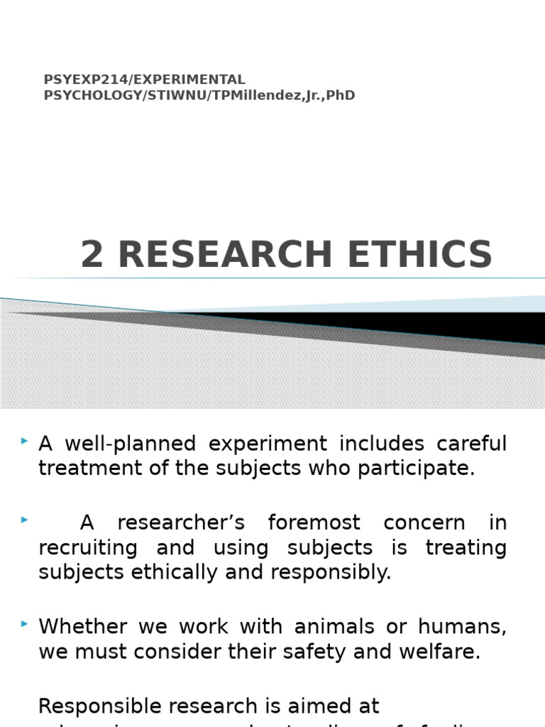 Research Ethics in Psychology | PDF | Institutional Review Board ...