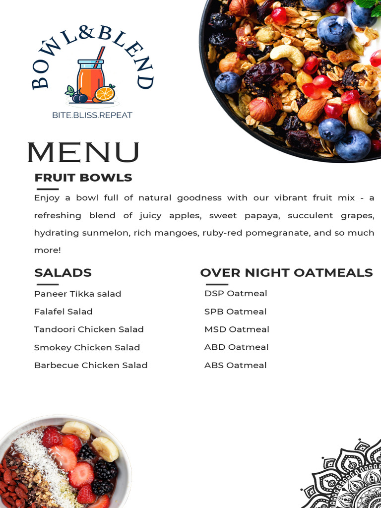 BOWL&BLEND MENU | PDF