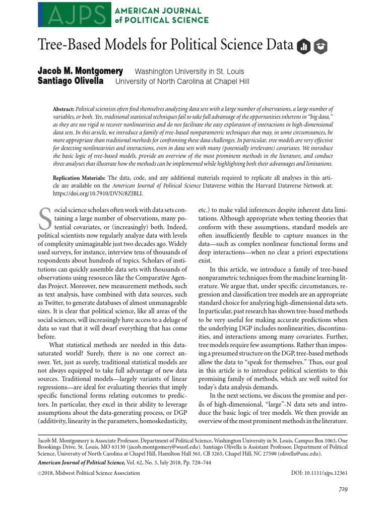 Montgomery-2018-Tree-Based Models fo | PDF | Dependent And Independent ...
