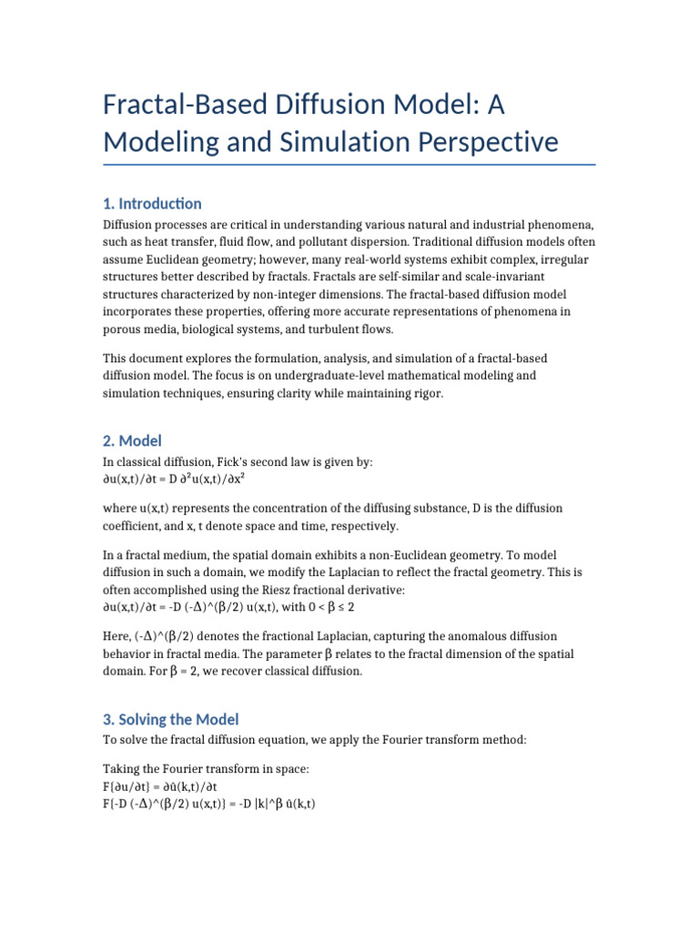 Fractal_Based_Diffusion_Model | PDF | Diffusion | Fractal