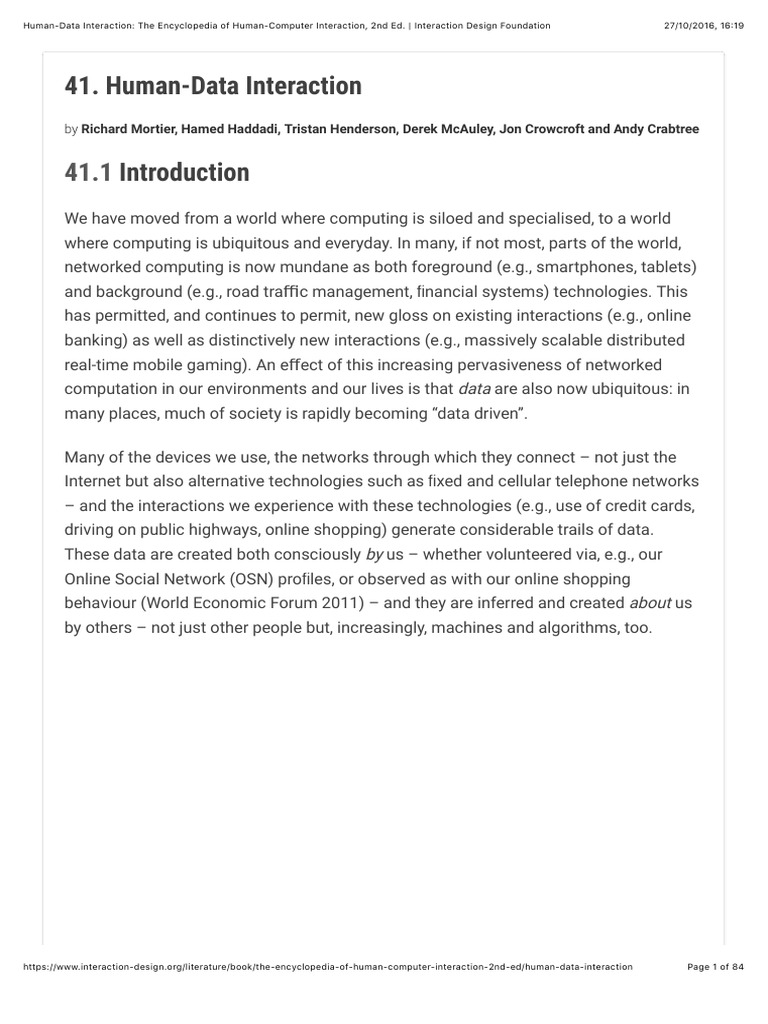 Human Data Interaction | PDF | Privacy | Internet Of Things