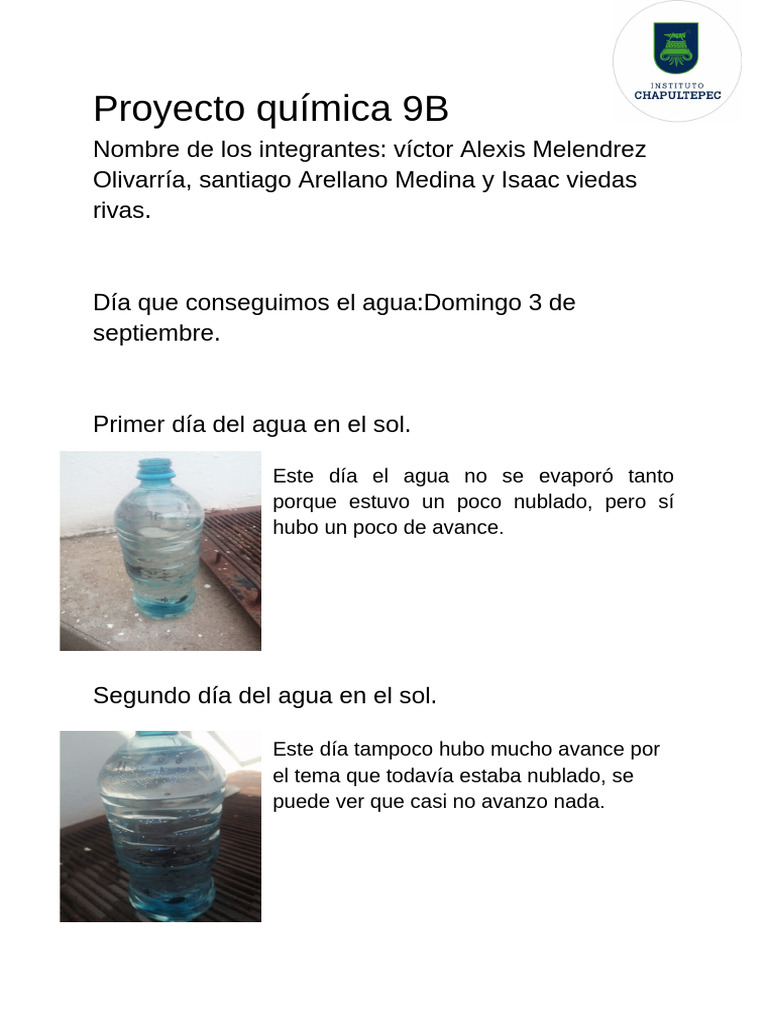Proyecto Quimica 9B | PDF