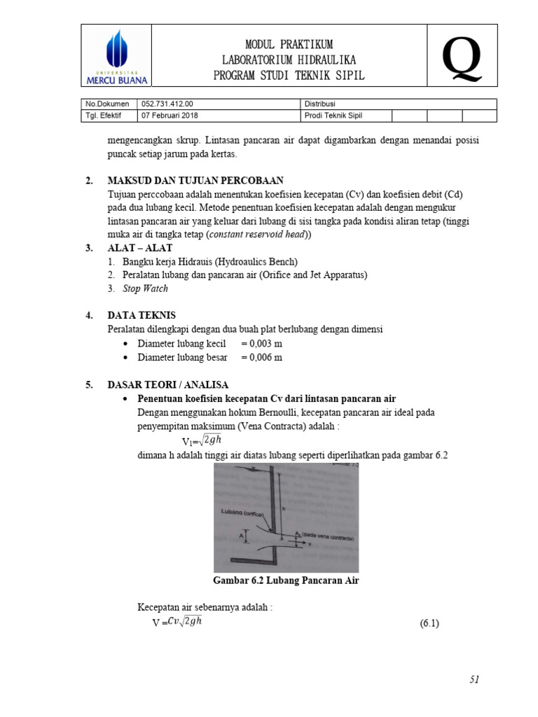 Modul Lubang & Pancaran Air | PDF