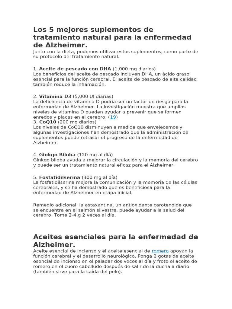 Los 5 Mejores Suplementos de Tratamiento Natural para La Enfermedad de ...