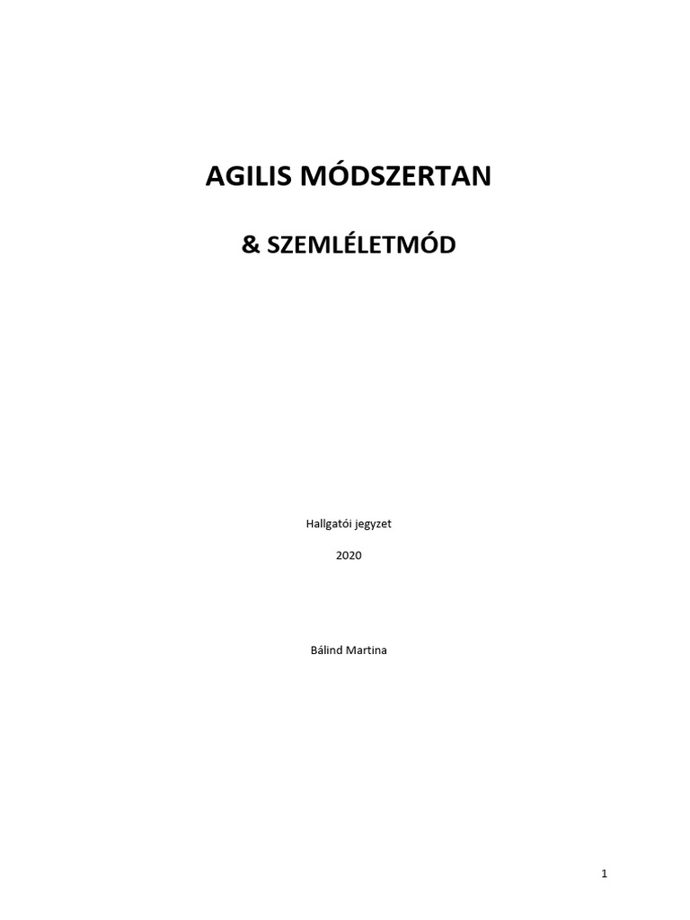 Agilis Jegyzet 2020 Final | PDF