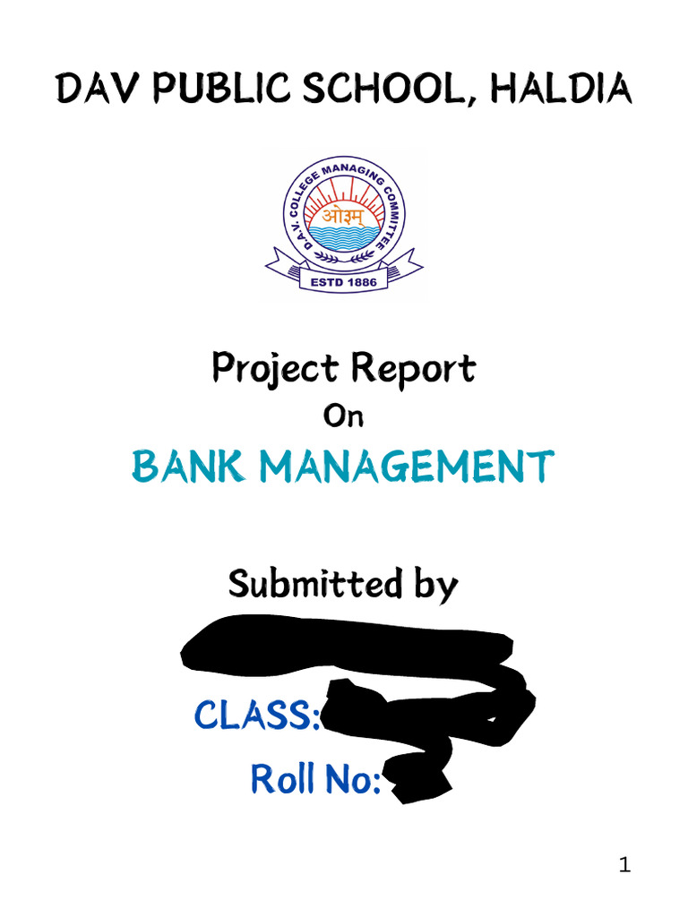 Project Report On BANK MANAGEMENT | PDF | Databases | Database Transaction