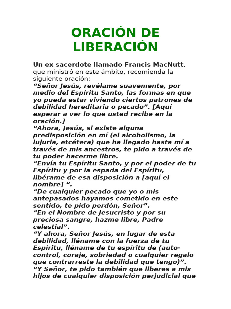 Oración de Liberación | PDF