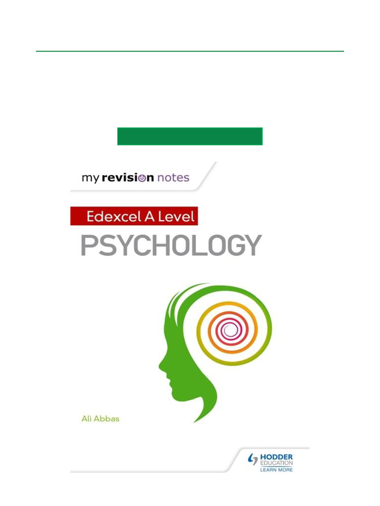 My Revision Notes Edexcel A Level Psychology Exclusive Download | PDF ...