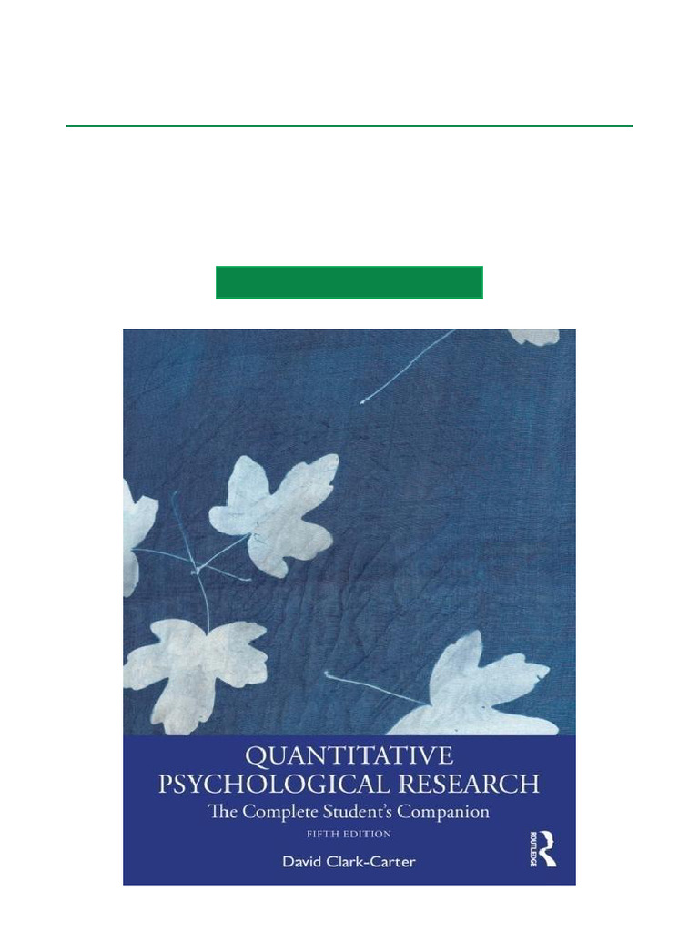 Quantitative Psychological Research Guide | PDF | Analysis Of ...