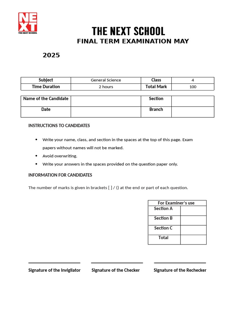 Finalized Paper - Class 4 - Science | PDF | Leaf | Flowers