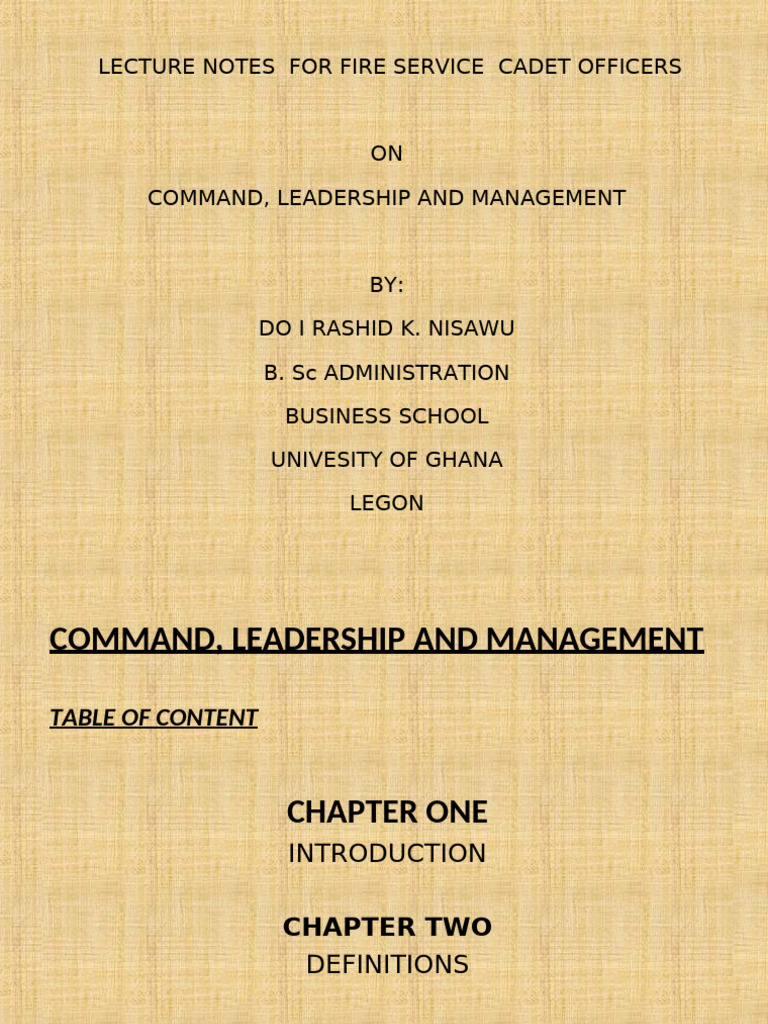 Command, Leadership and Management | PDF | Power (Social And Political) | Leadership