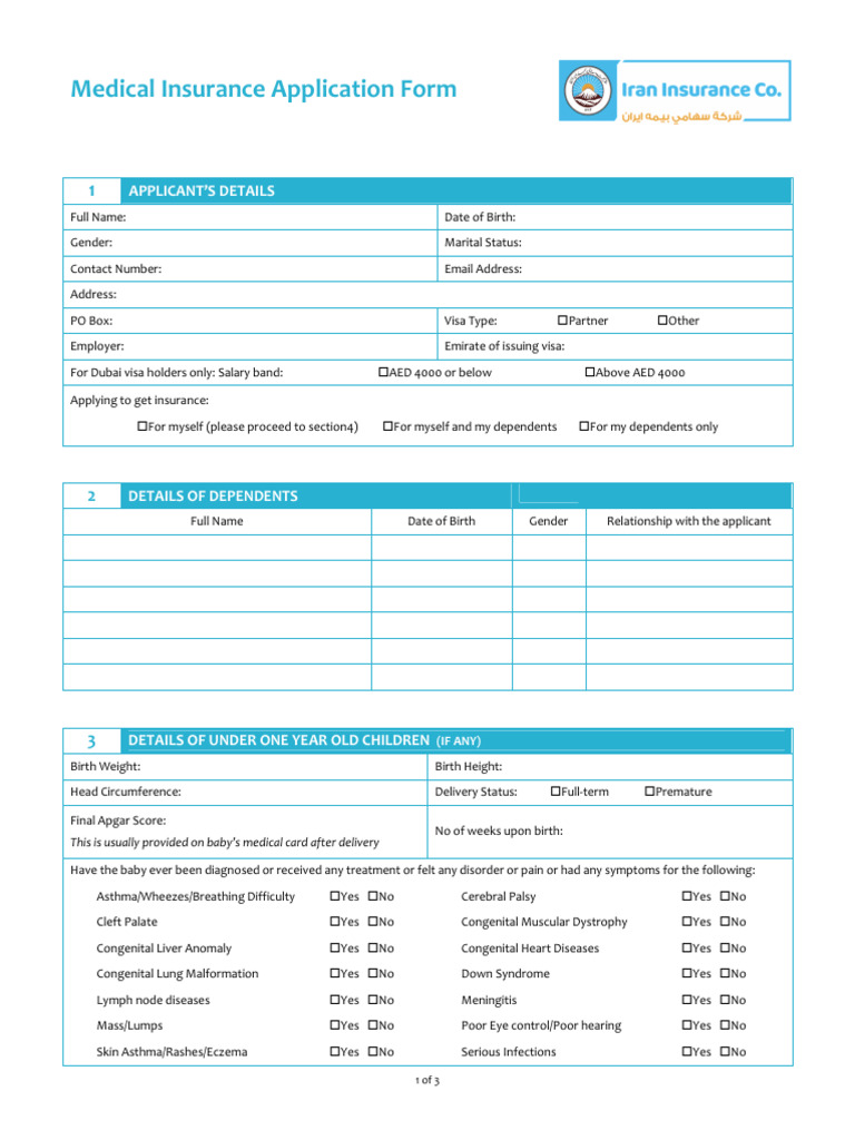 Medical Application Form (MAF) | PDF | Insurance | Pregnancy
