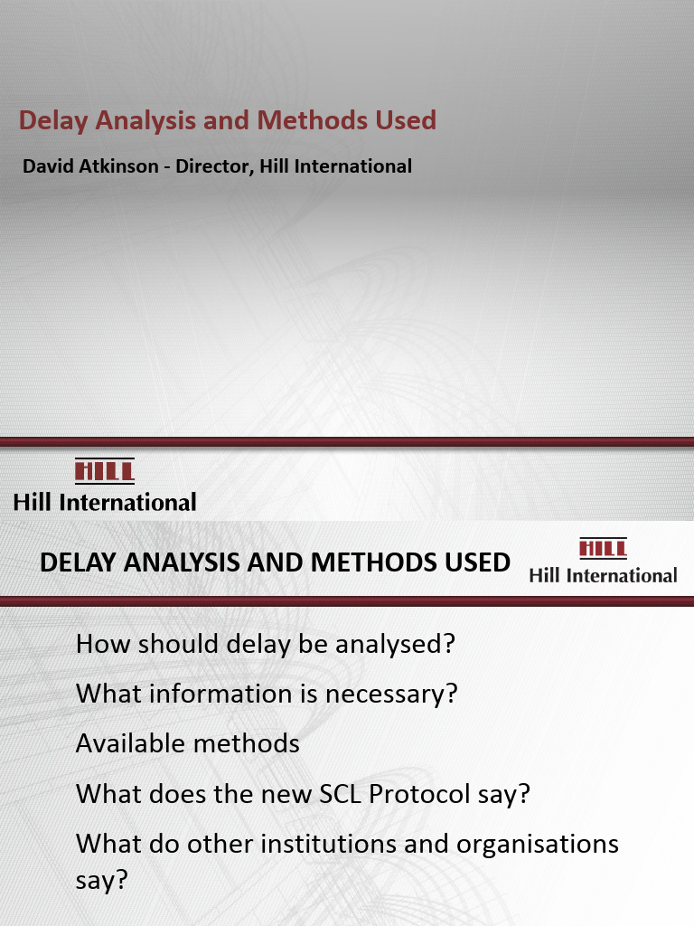 Delay Analysis & Methods Used | PDF | Argument