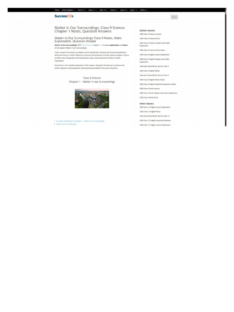 Matter in Our Surroundings Class 9 Science Chapter 1 Notes Question ...