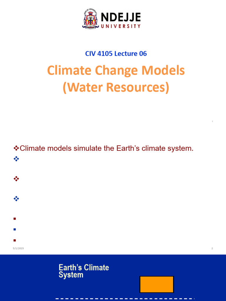 LEC 06 CLIMATE CHANGE MODELS | PDF | General Circulation Model | Climate