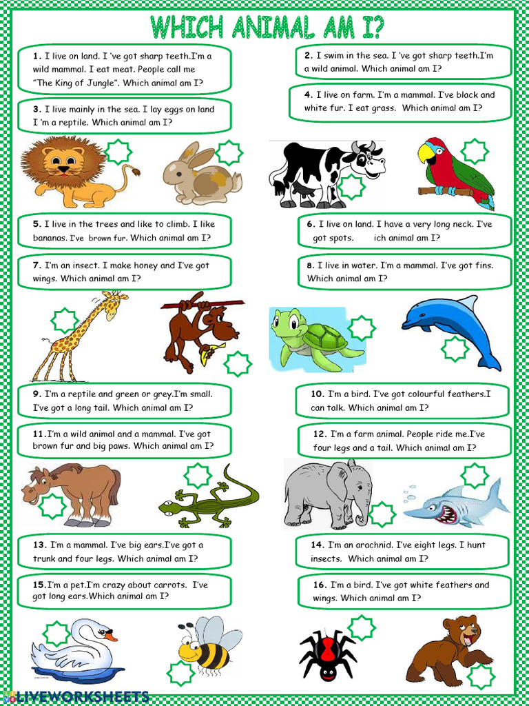 ANIMAL Worksheet 2 - Unlocked | PDF