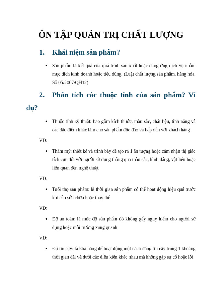 ÔN TẬP QTCL | PDF