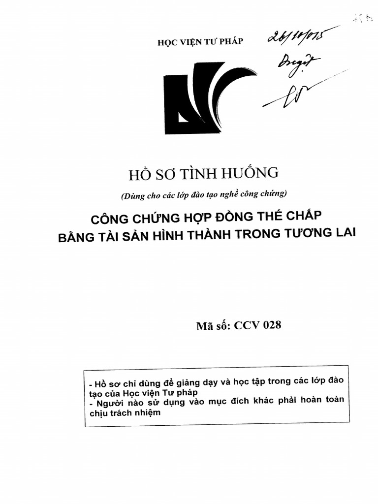 CCV 028 Cong Chung Hop Dong The Chap Bang Tai San Hinh Thanh Trong Tuong Lai | PDF