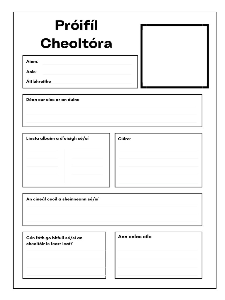 Greyscale Writing Character Profile Worksheet | PDF