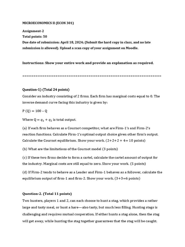 Game Theory- Microecon II | PDF | Economic Theories | Gaming