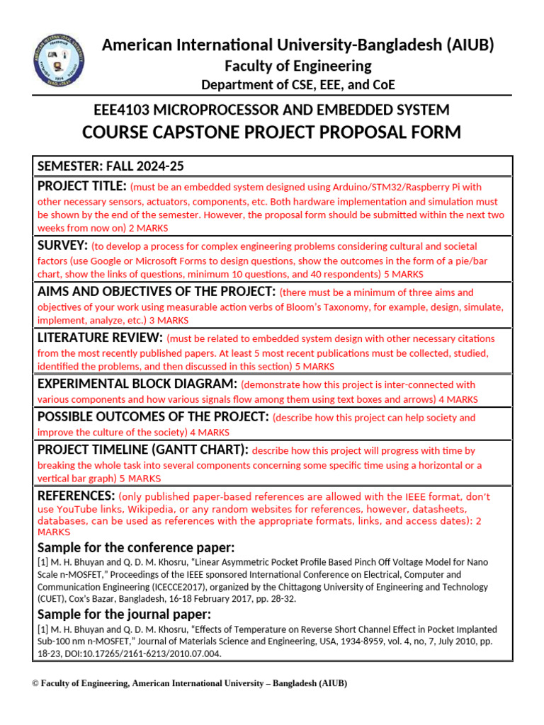 Capstone Project Proposal Form MES Fall 2024-25 1 | PDF | Internet Of ...