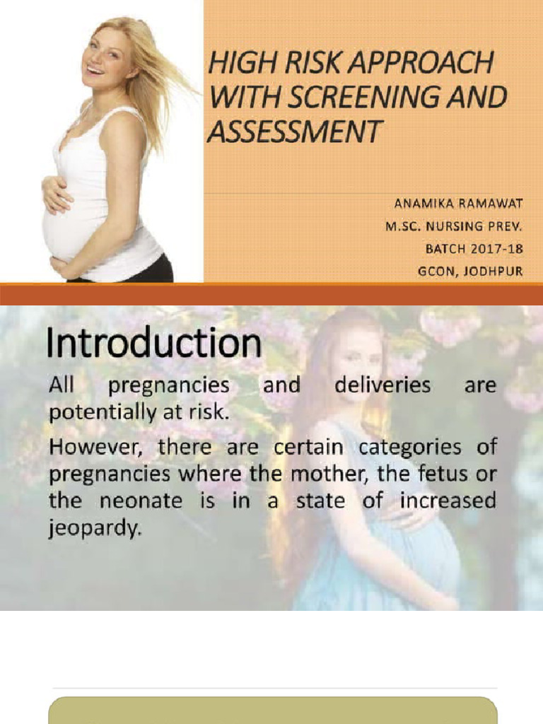 High Risk Approach, Screening and Assess | PDF
