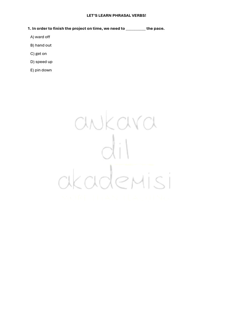 Lets Learn Phrasal Verbs 1-60 | PDF