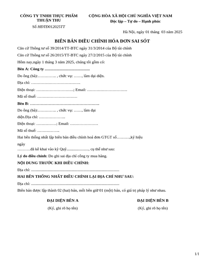 BB-dieu-chinh-hoa-don-sai-dia-chi-TT39 | PDF