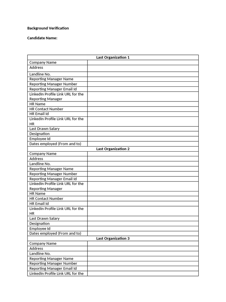 BGV Form-(by Employee) (1) | PDF