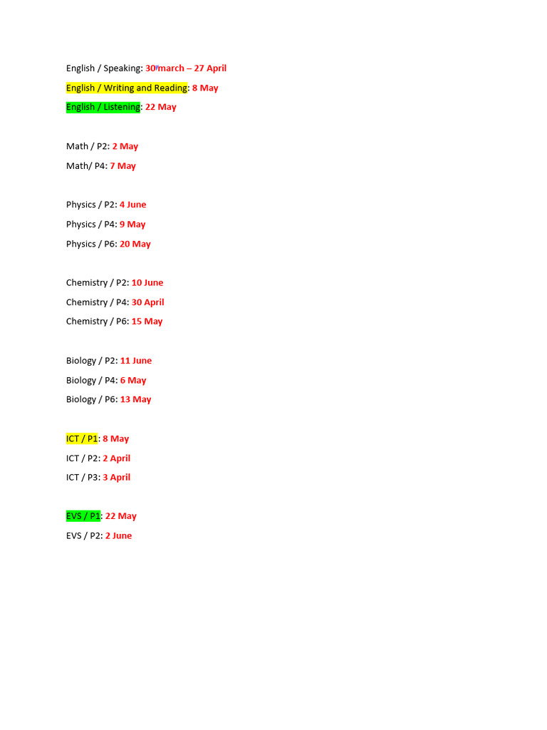 Igcse 2025 Timetable | PDF
