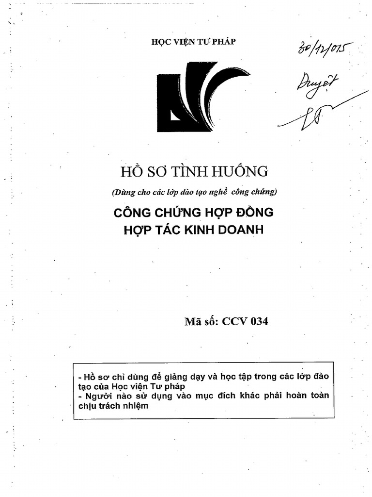 CCV34 Cong Chung Hop Dong Hop Tac Kinh Doanh | PDF