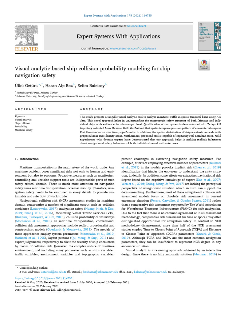5. Visual analytic based ship collision probability modeling for ship navigation safety | PDF ...