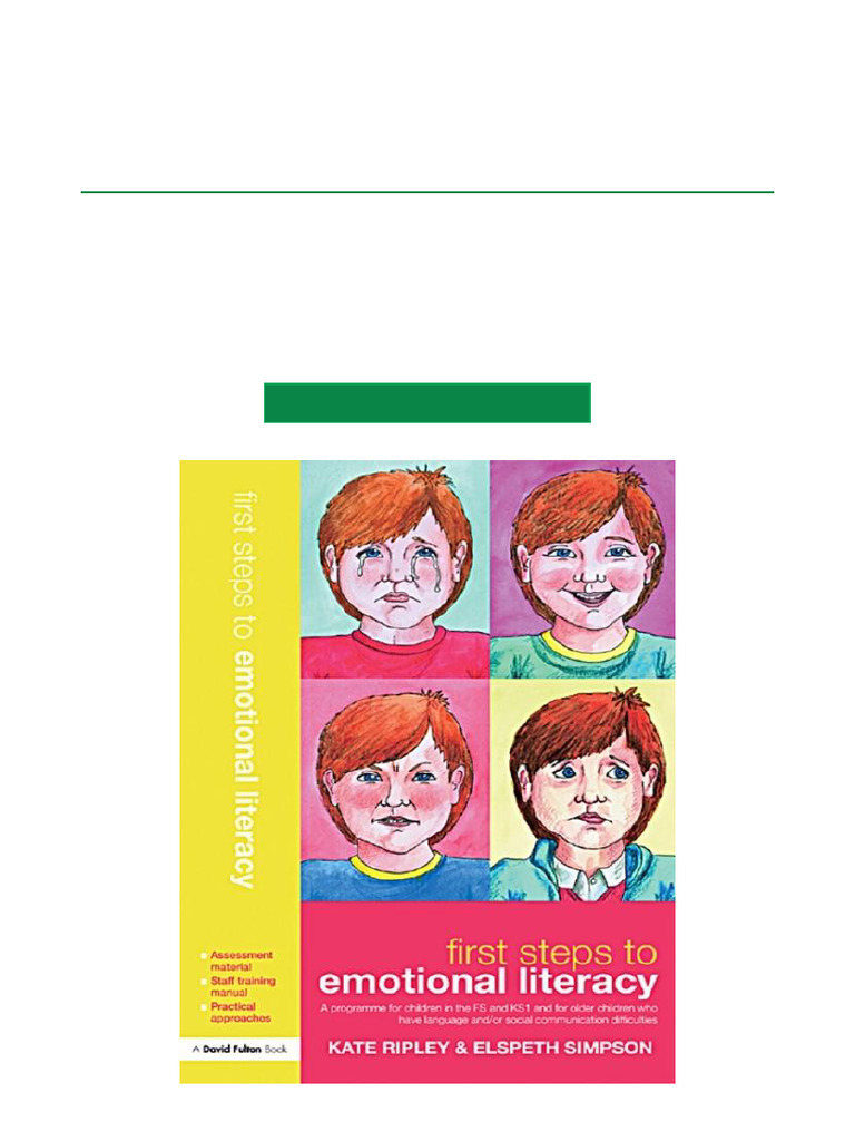 First Steps To Emotional Literacy A Programme For Children in The FS ...