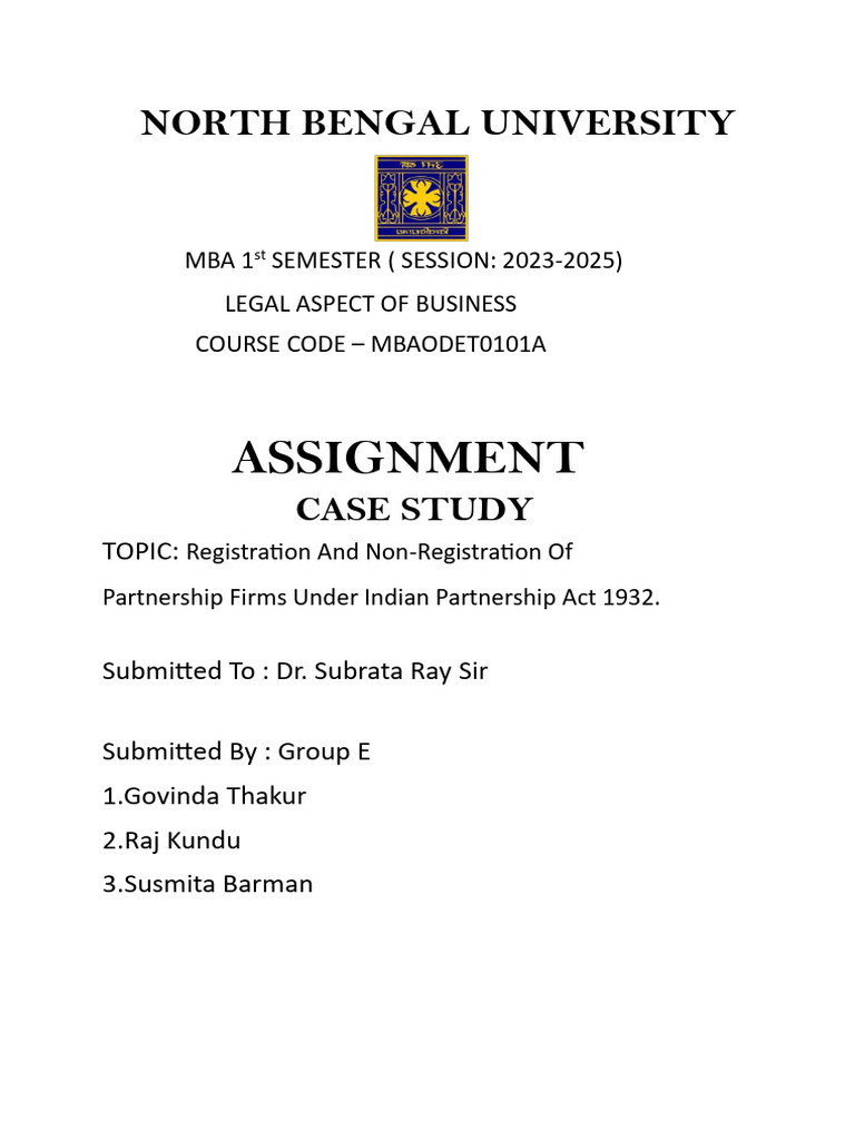 Group(E)Assignment(1) | PDF | Partnership | Lawsuit
