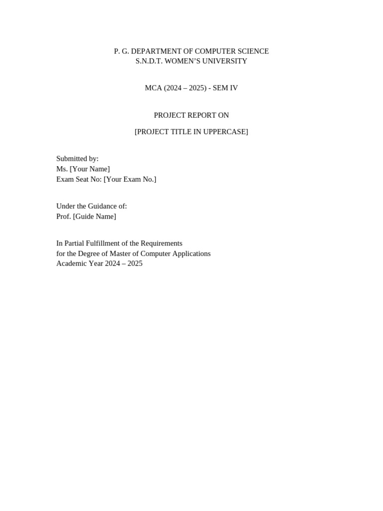 MCA Project BlackBook Template | PDF