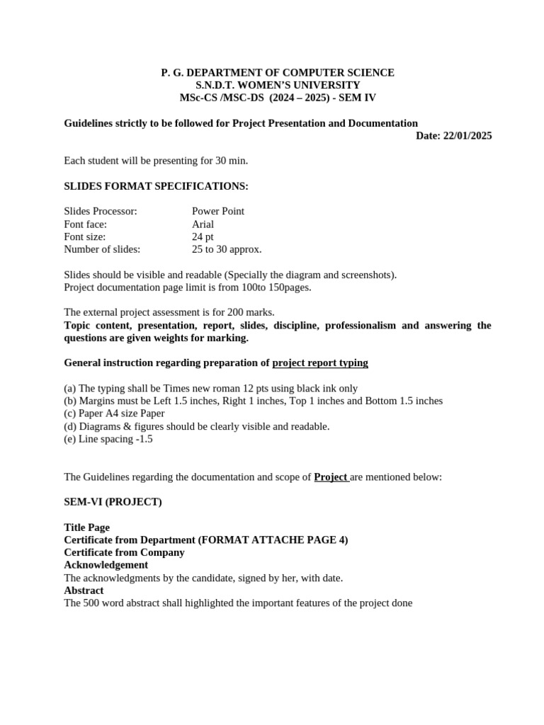 MCA - Project Documentation Guidelines 2024-2025 | PDF | Use Case | Computing