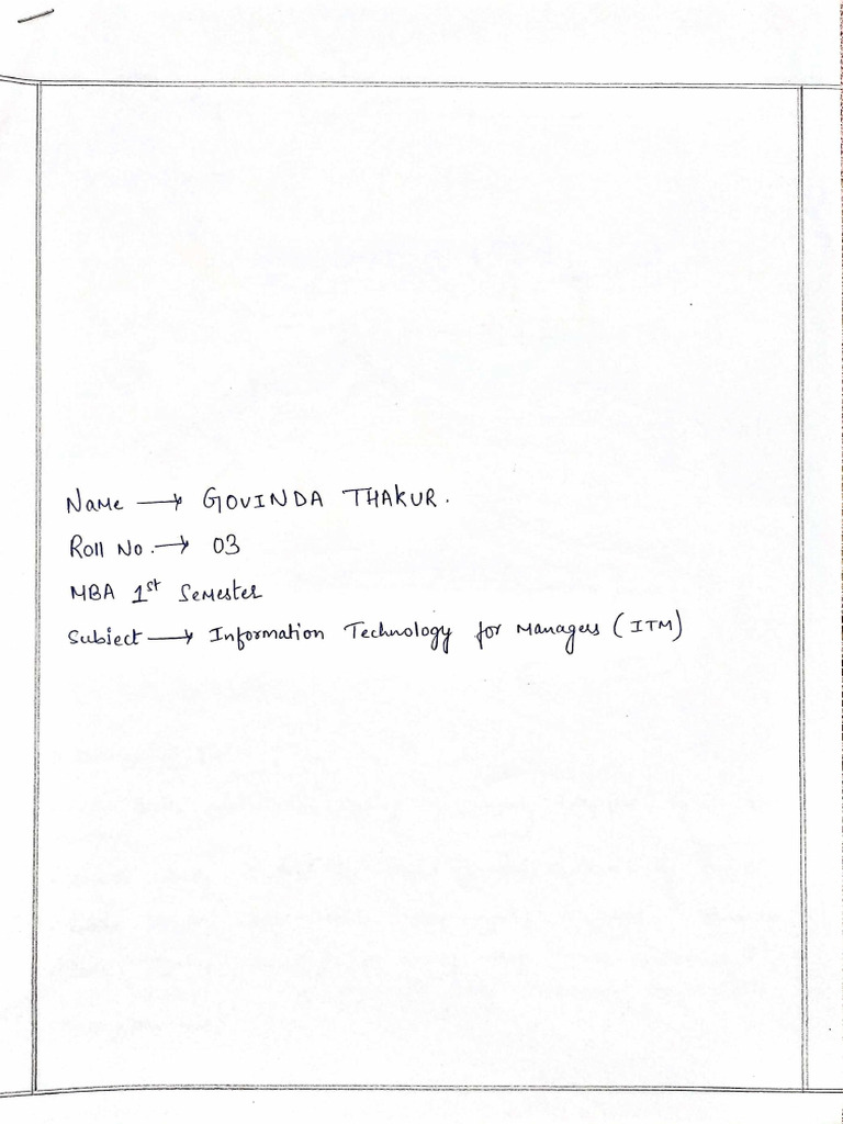 ITM 1stSEM Assignment | PDF