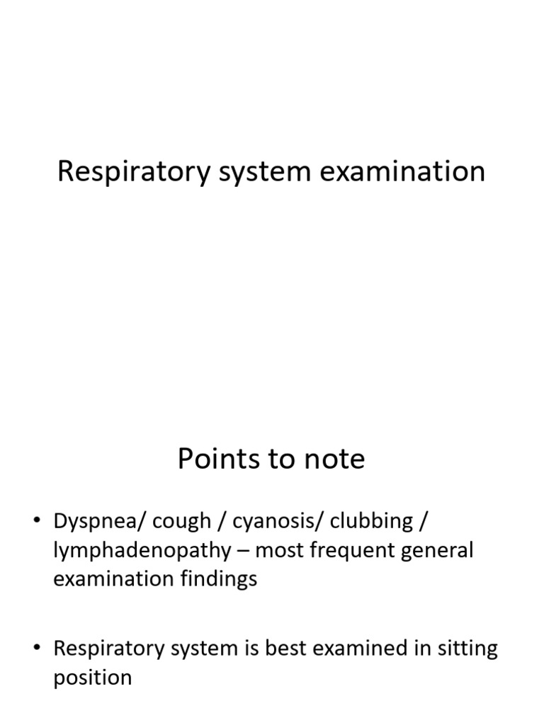 Respiratory System Examination | PDF | Respiratory System | Pulse