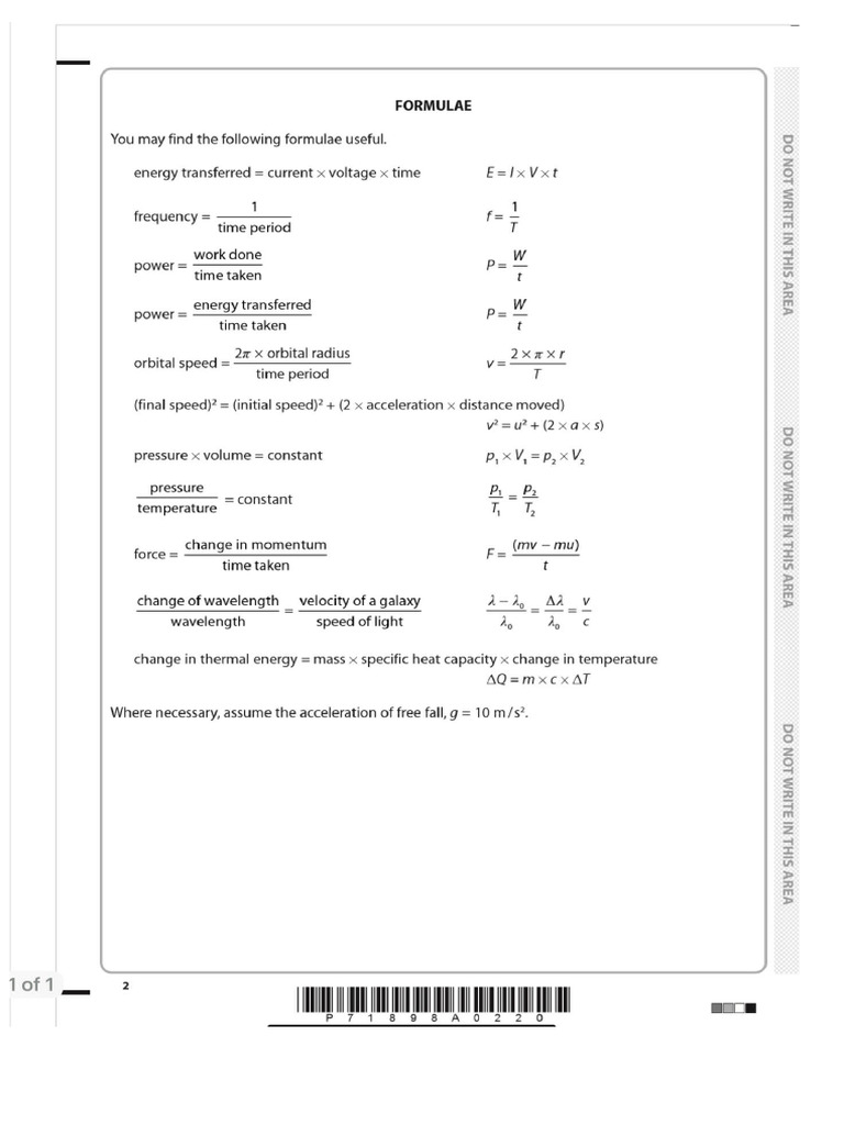 Formula Sheets | PDF