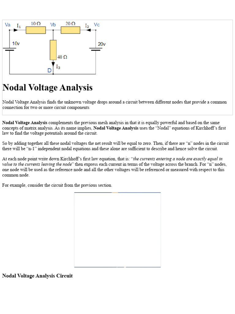 Nodal Voltage Analysis and Nodal Analysis | PDF | Electrical Network | Voltage