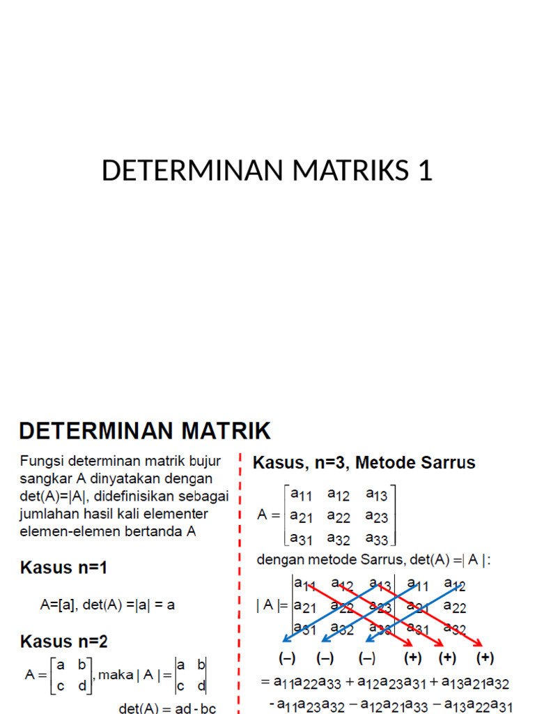 Determinan Matriks 1 - 2 | PDF