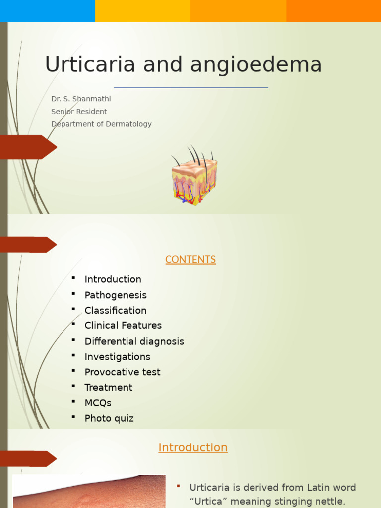 Urticaria and Angioedema 23.9.22 | PDF | Medical Specialties | Diseases ...