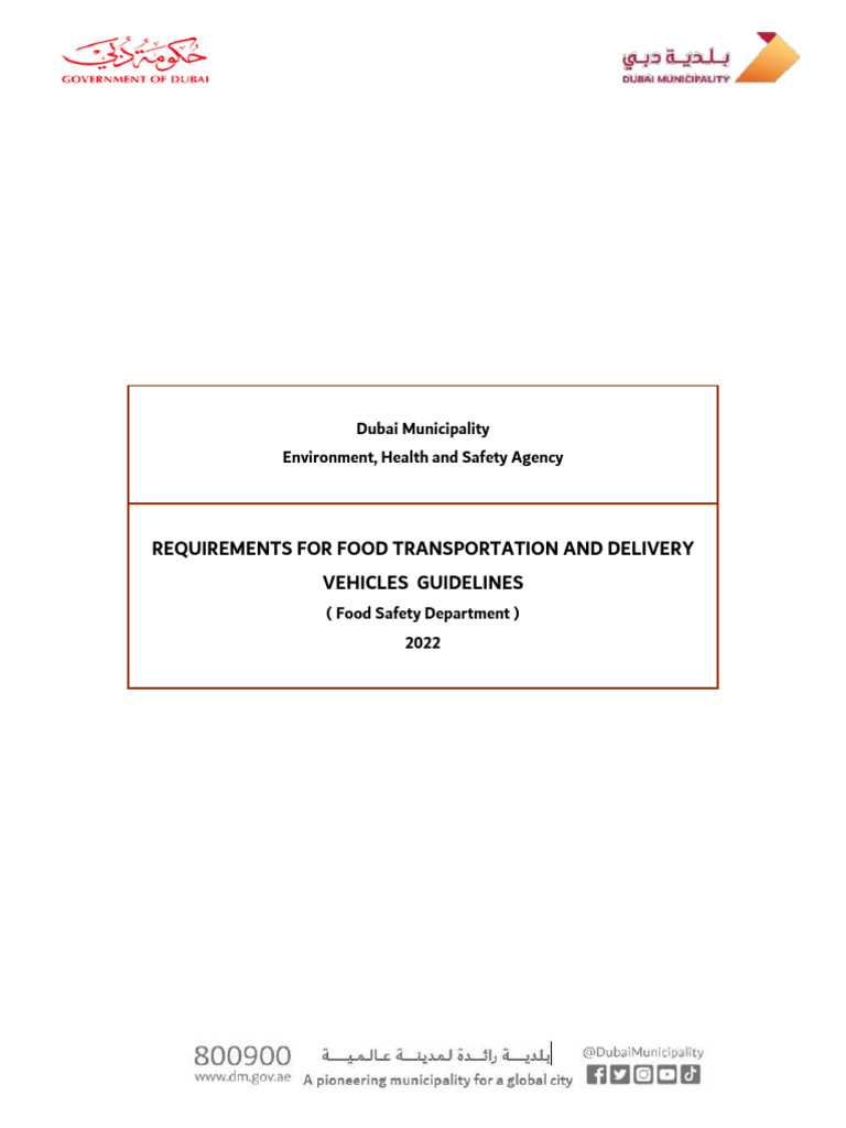 Food Transport Vehicle Permit Guidelines | PDF | Food Safety | Delivery ...